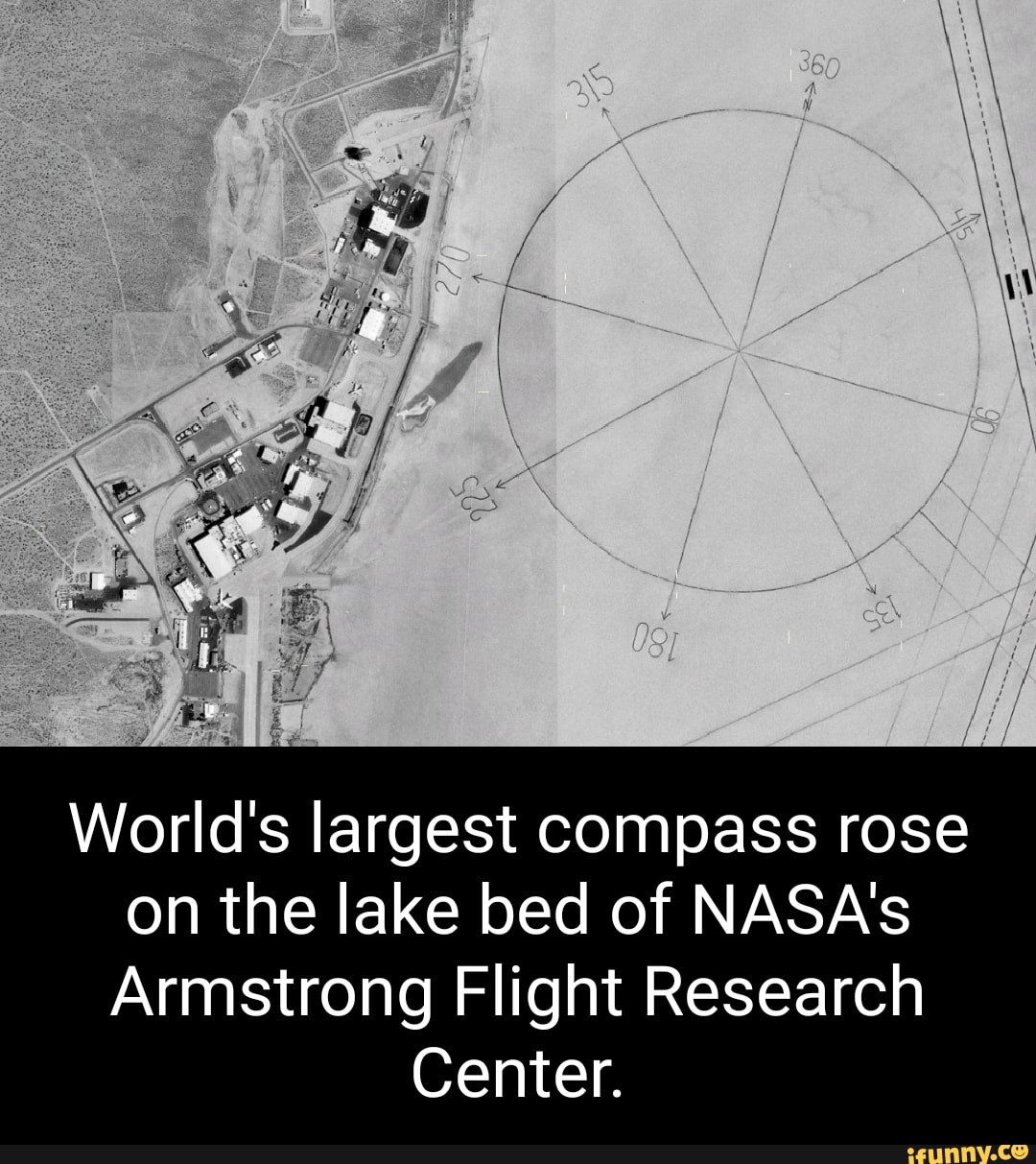 World's largest compass rose on the lake bed of NASA's Armstrong Flight ...