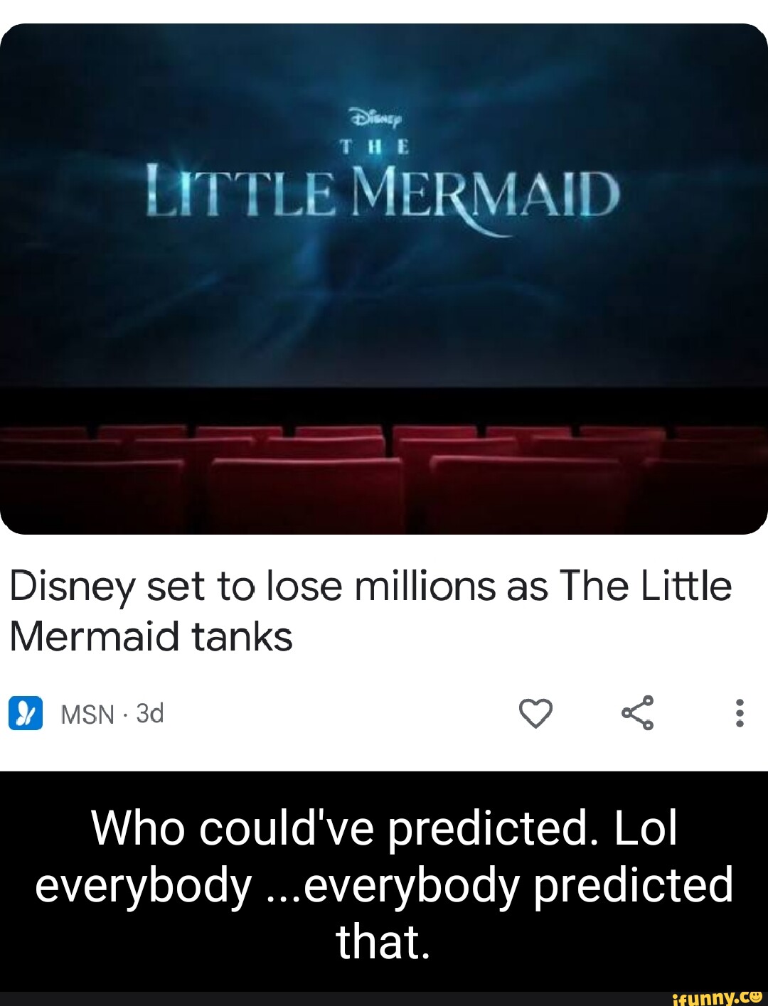 THE TLE MERMAID Disney set to lose millions as The Little Mermaid tanks ...