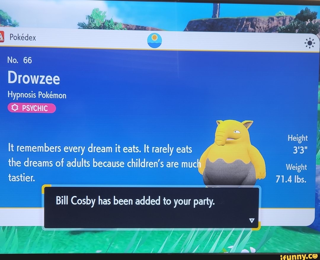 Pokedex No. 66 Drowzee Hypnosis Pokemon PSYCHIC It remembers every dream it eats. It rarely eats ...