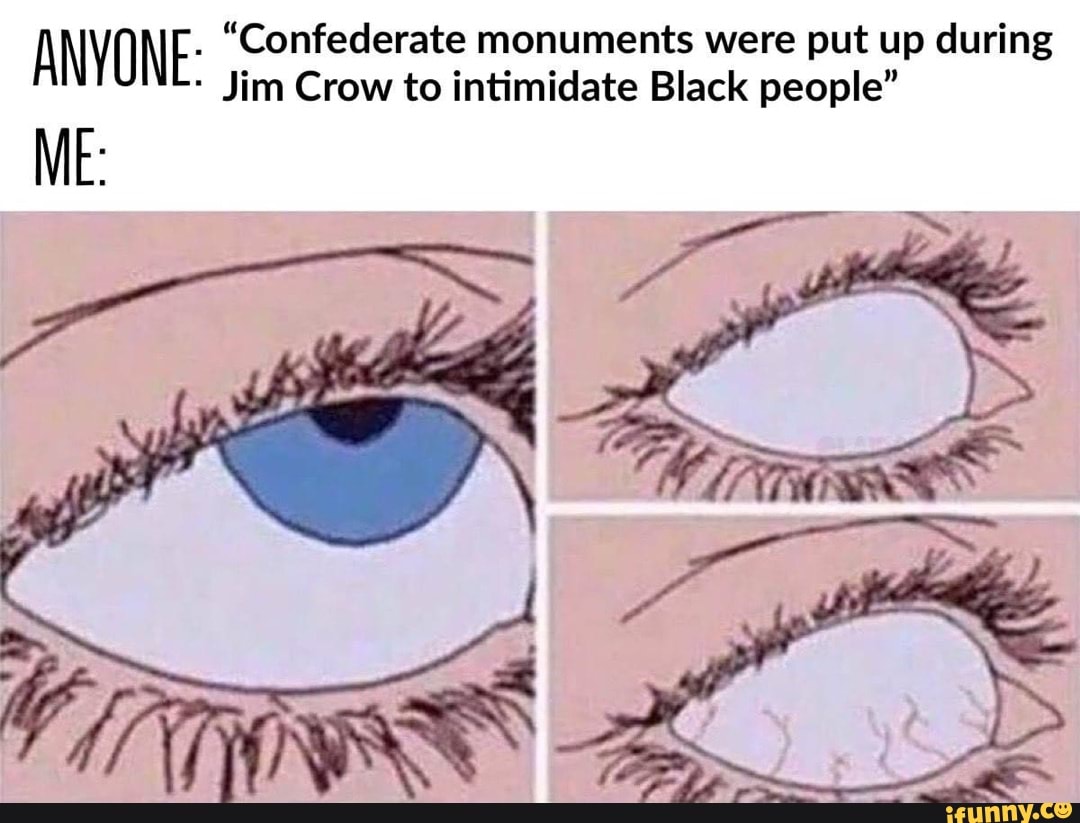 ANYONE: "Confederate Jim Crow to monuments intimidate were Black put up ...