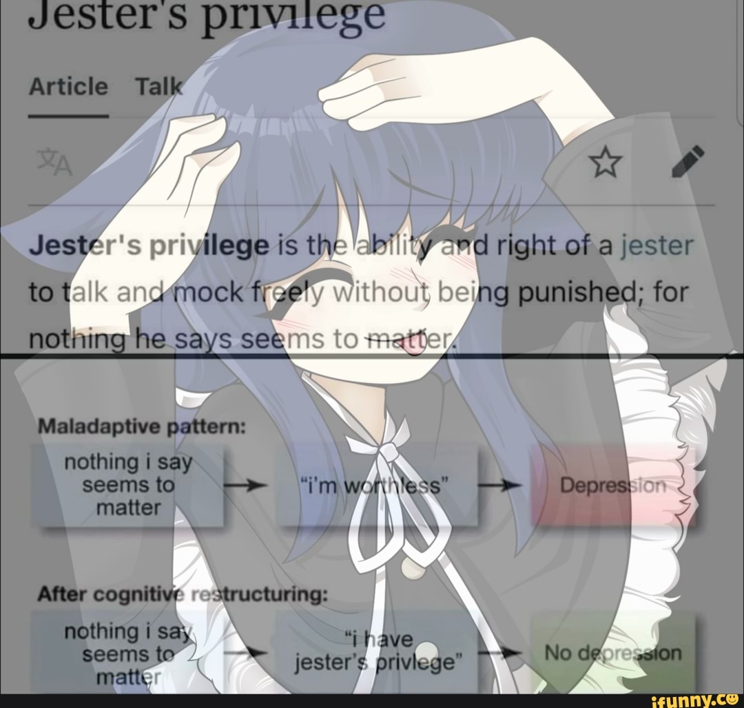 S PIIWUCEES Article Jestr's privilege is the right of a jester Ne to ...