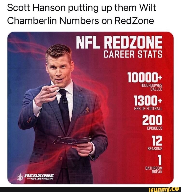 Scott Hanson putting up them Wilt Chamberlin Numbers on RedZone NFL ...