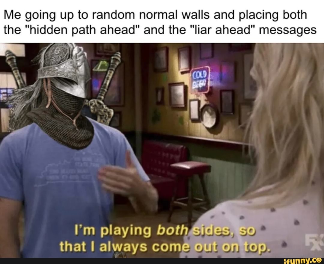 Me going up to random normal walls and placing both the "hidden path ...