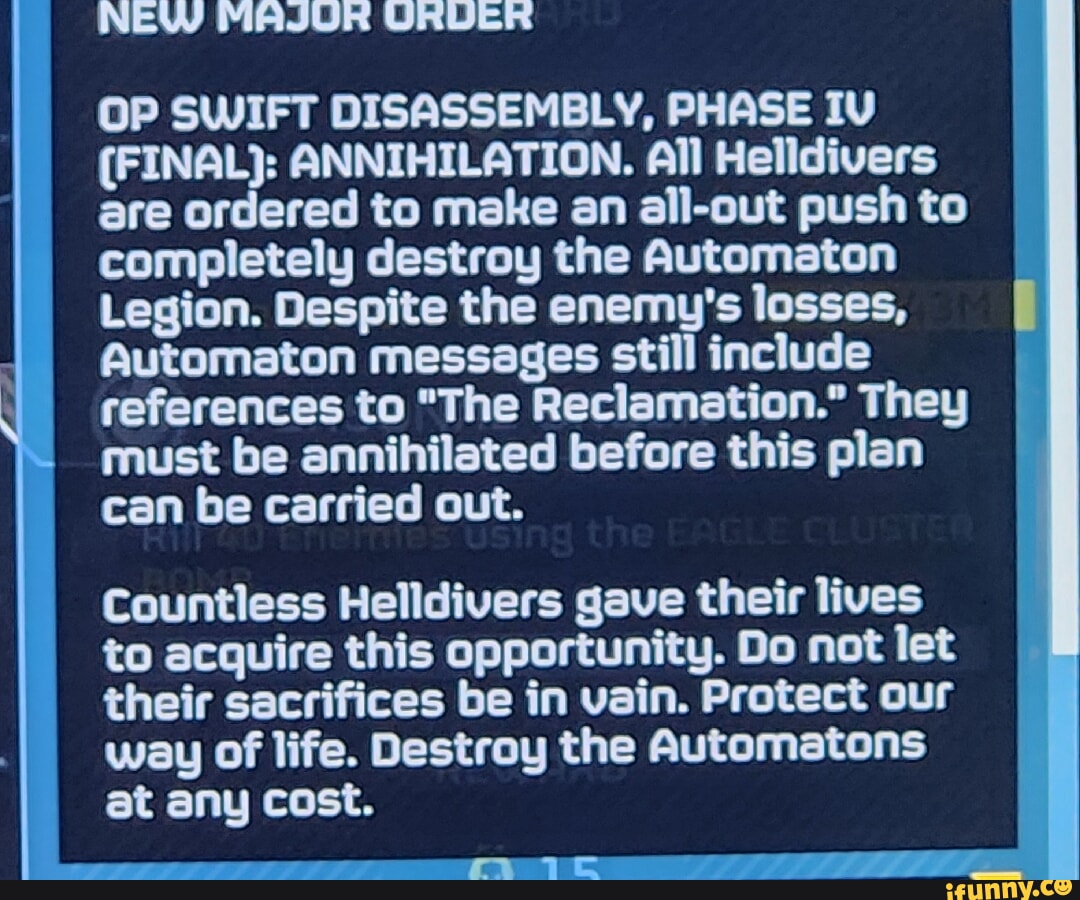 NEW MAJUR URVER OP SWIFT DISASSEMBLY, PHASE IV (FINAL): ANNIHILATION ...