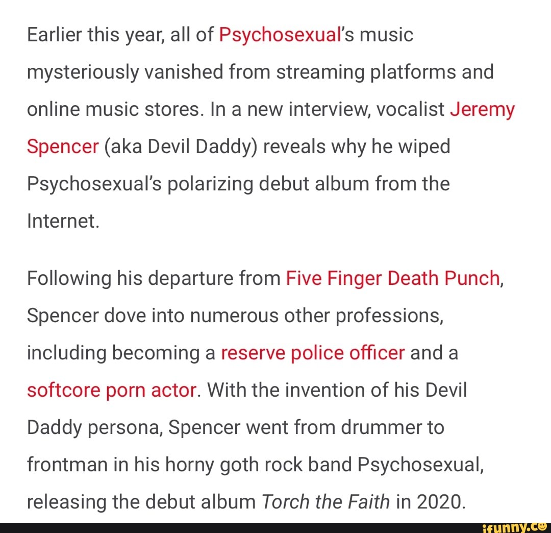 Earlier this year, all of Psychosexual's music mysteriously vanished ...