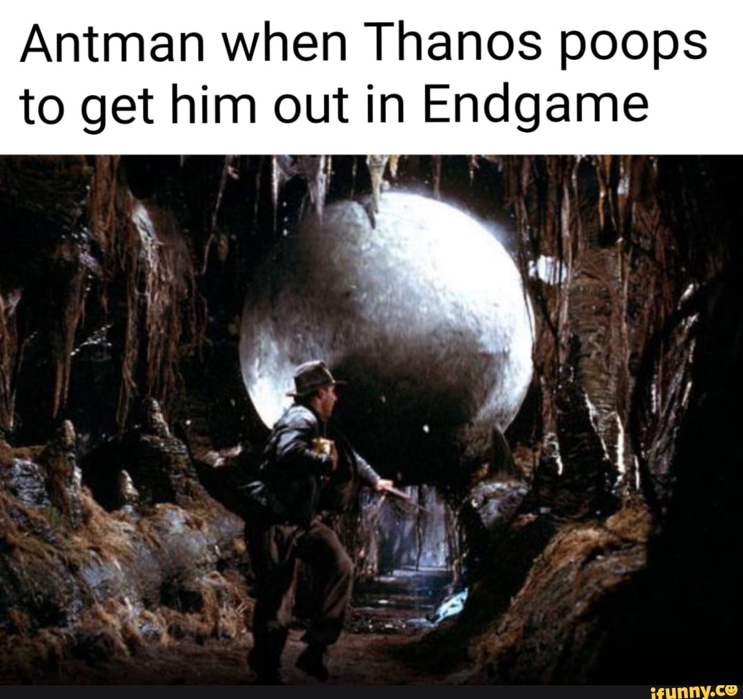 Antman when Thanos poops to get him out in Endgame - iFunny