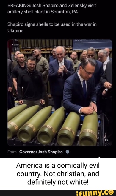 BREAKING: Josh Shapiro and Zelensky visit artillery shell plant in ...