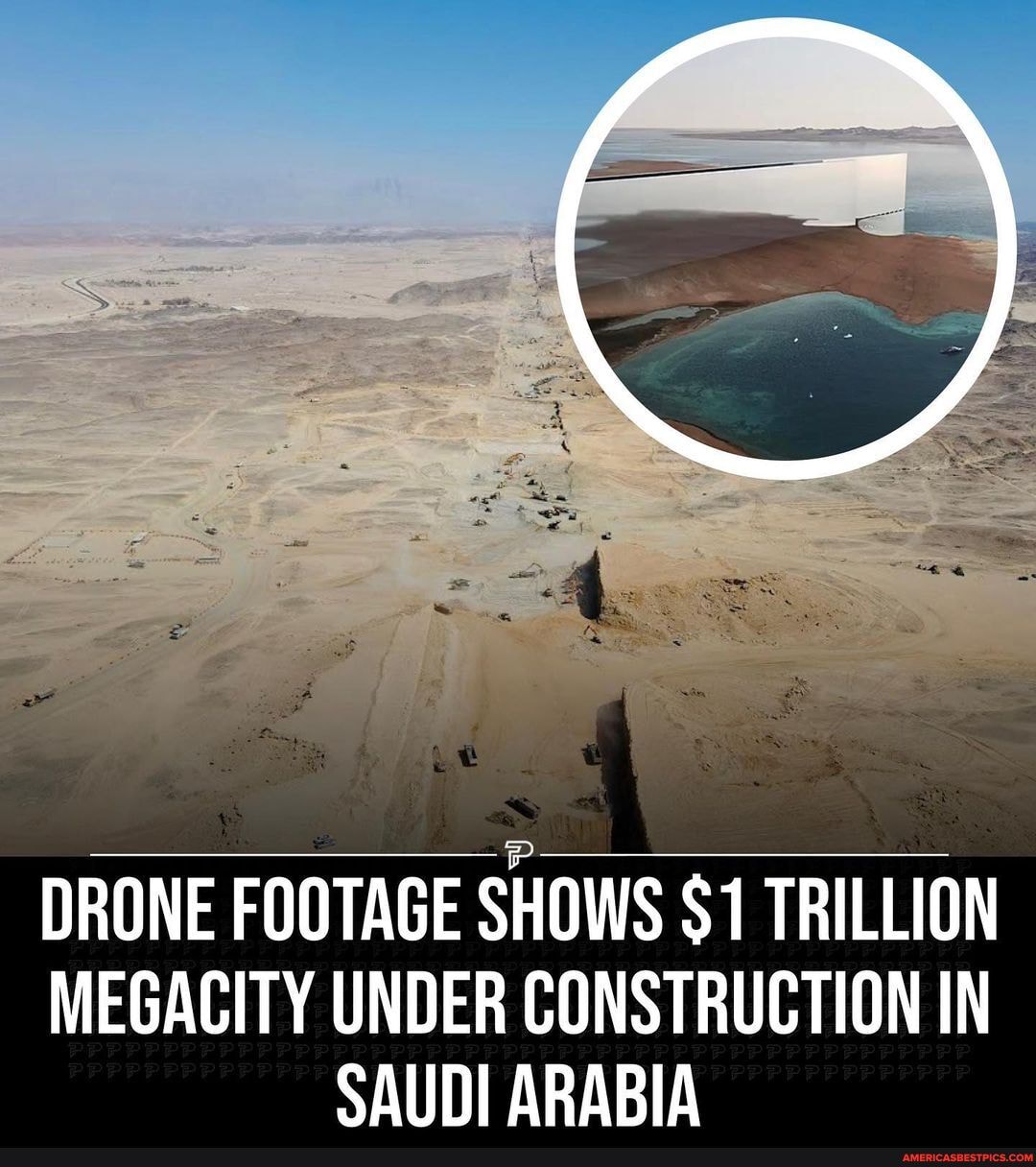 The footage was shot by Saudi Arabian aerial photography company Ot Sky, showing work commencing ...