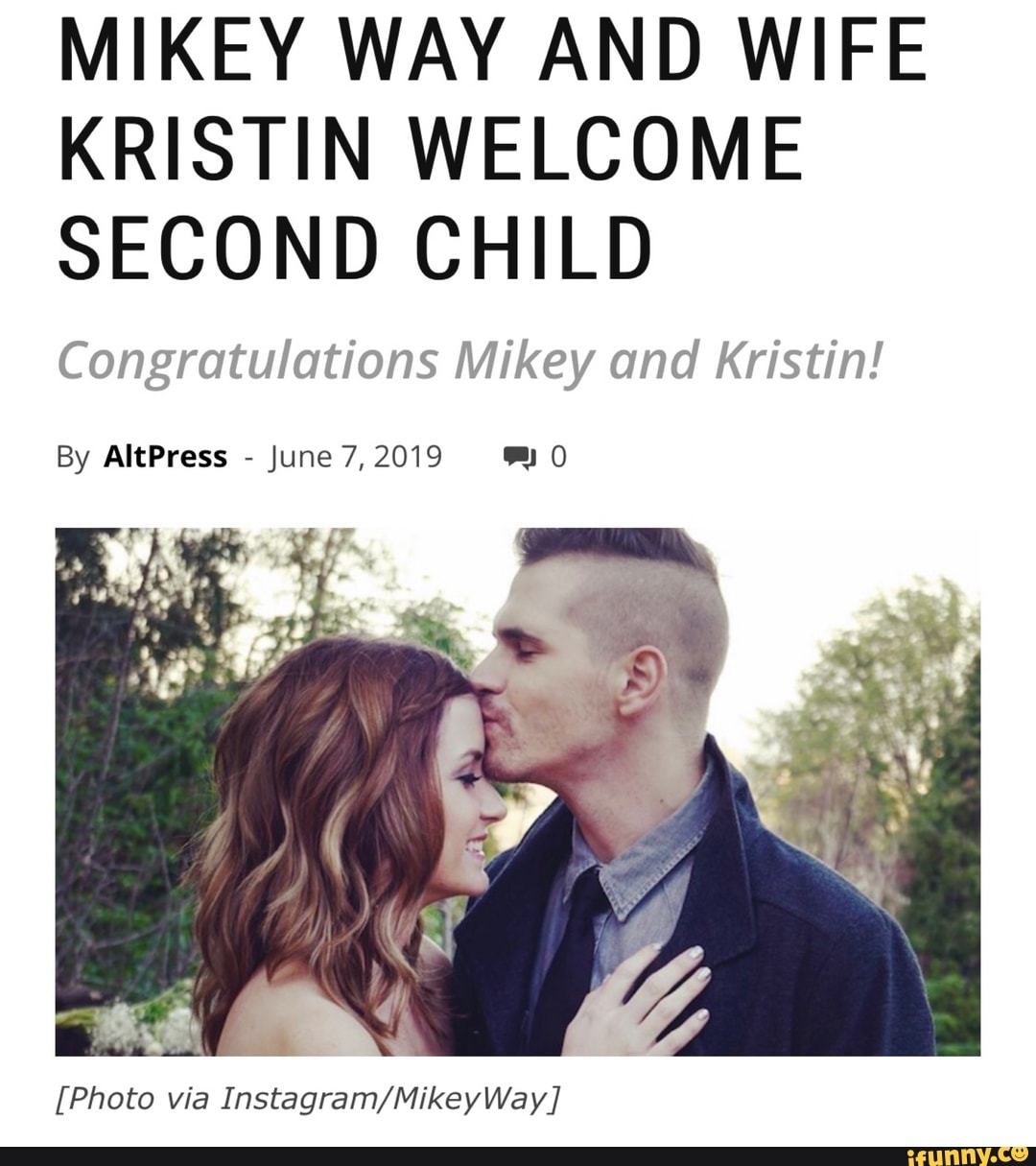 MIKEY WAY AND WIFE KRISTIN WELCOME SECOND CHILD Congratulations Mikey ...