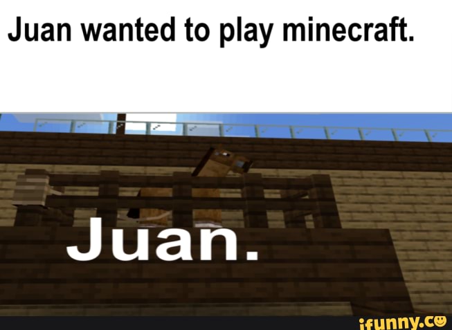 Juan wanted to play minecraft. Juan. - iFunny