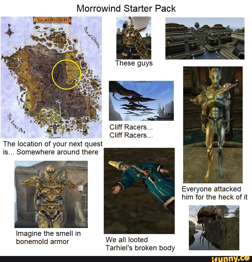 Morrowind Starter Pack Cliff Cliff Racers... The location of your next ...