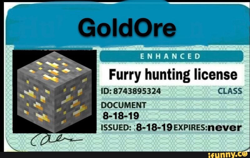 Furry hunting license ID: 8743895324 CLASS - iFunny