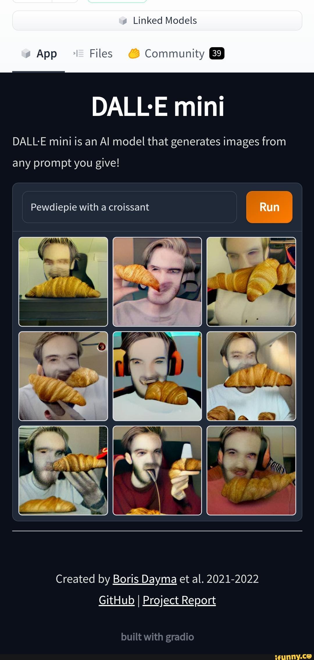 Linked Models App Files Community DALL-E mini DALL-E mini is an Al ...