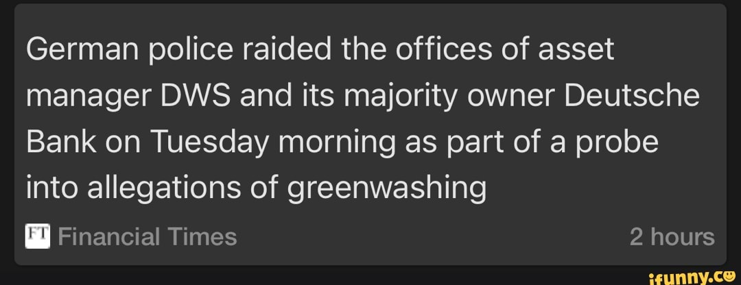 German police raided the offices of asset manager DWS and its majority ...