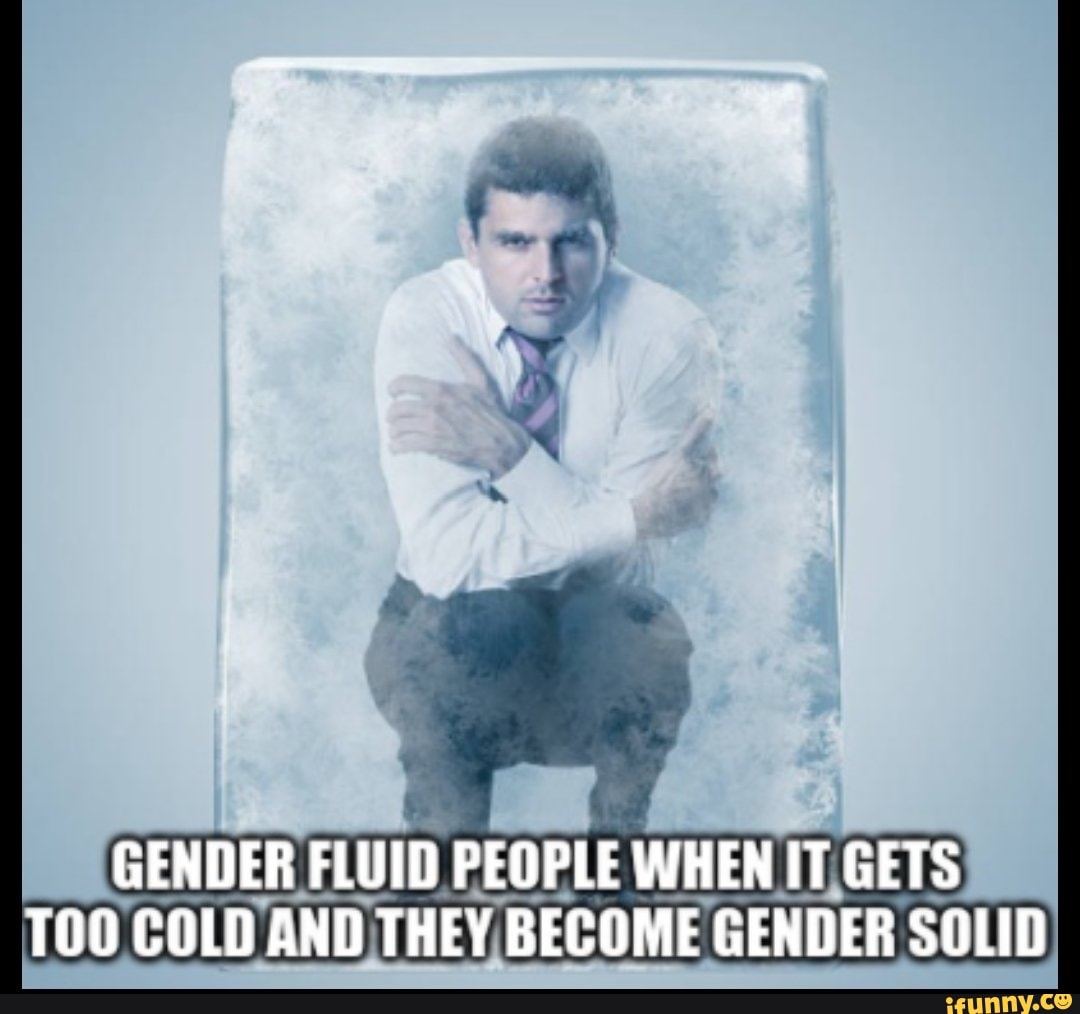 GENDER FLUID PEOPLE WHEN IT GETS TOO COLD AND THEY BECOME GENDER SOLID ...