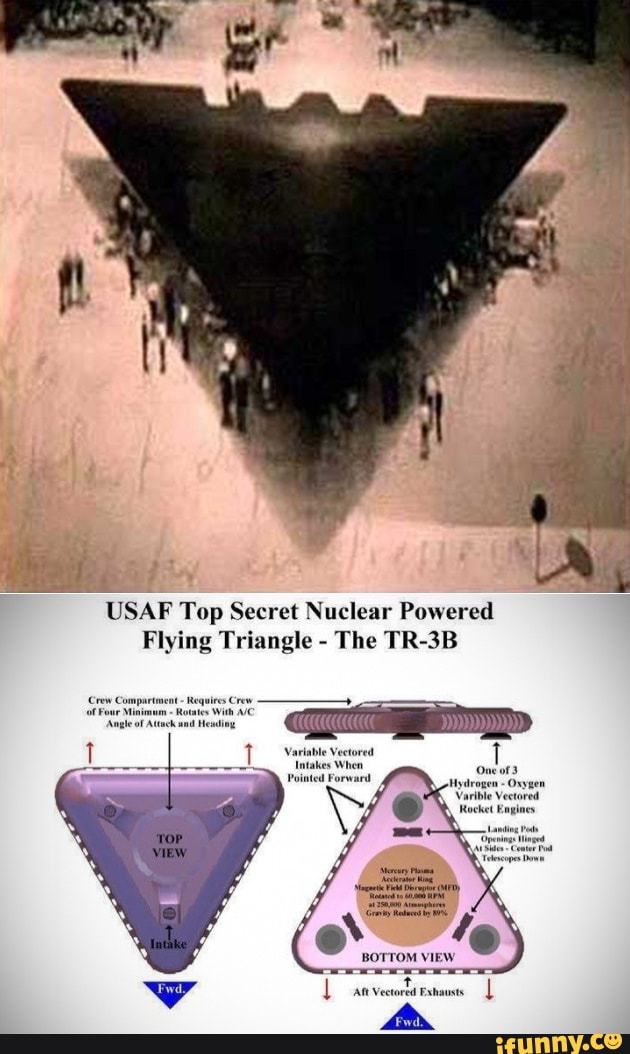 USAF Top Secret Nuclear Powered Flying Triangle - The TR-3B BOTTOM VIEW ...