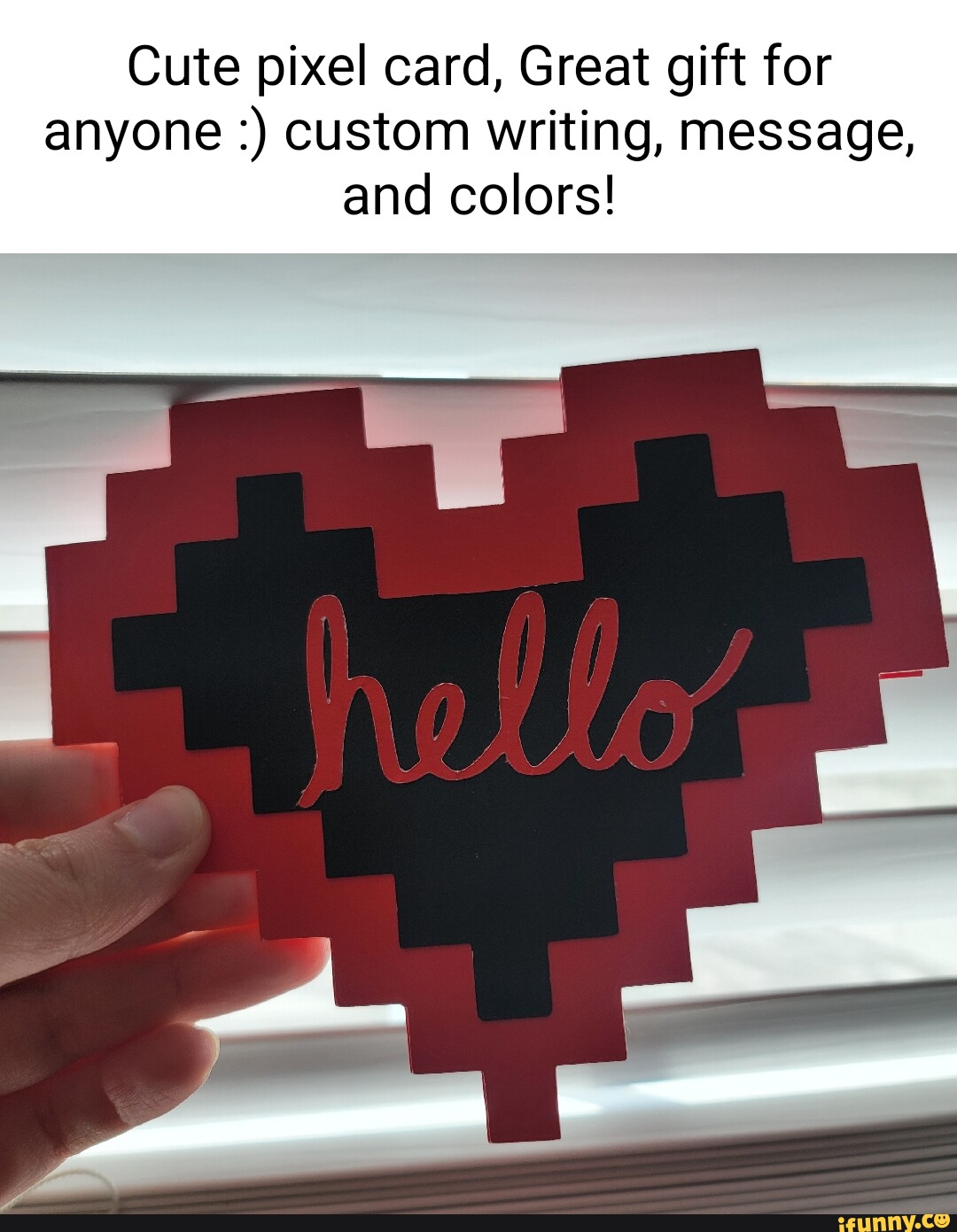 Cute pixel card, Great gift for anyone custom writing, message, and ...