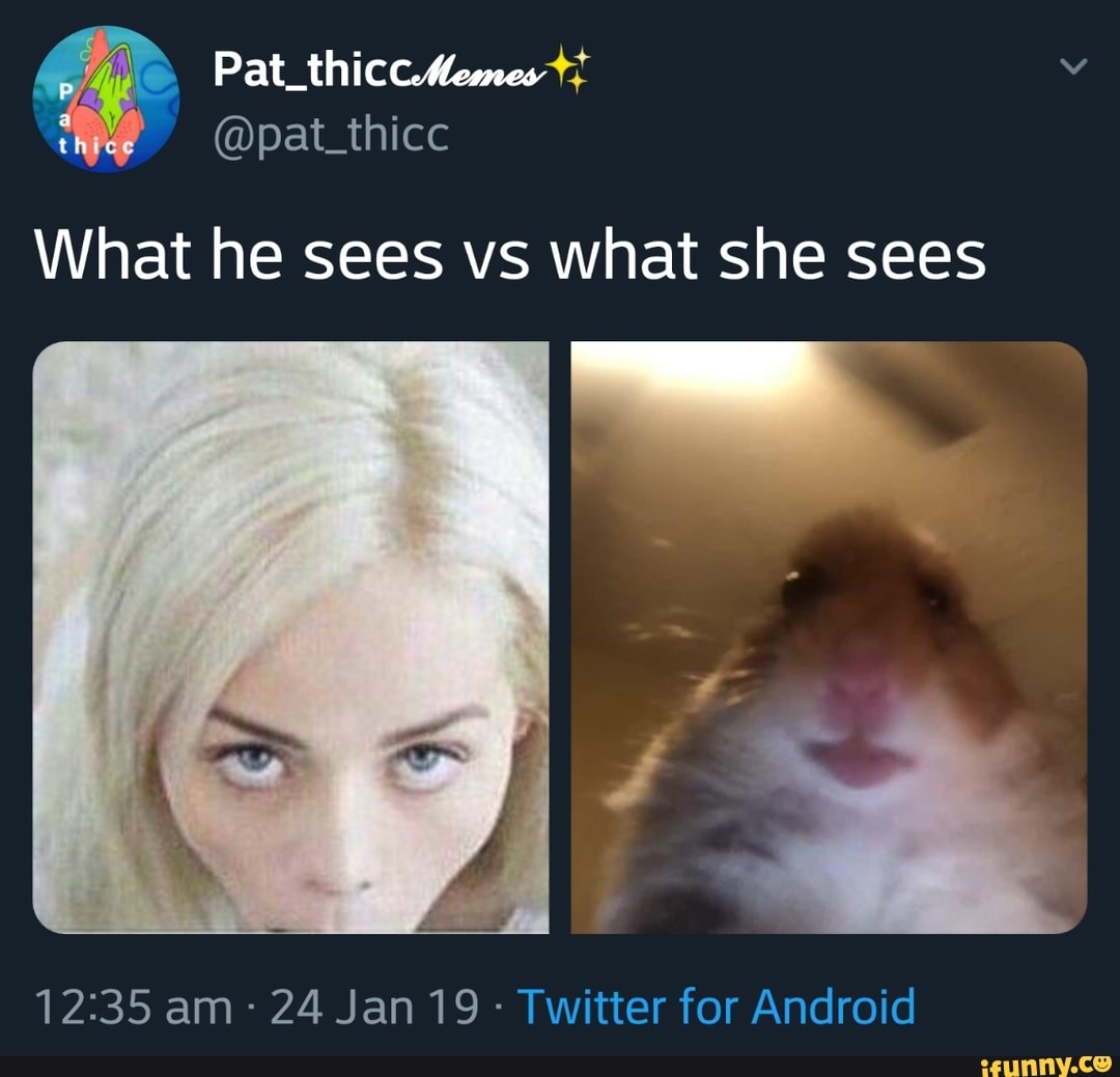 What he sees vs what she sees - iFunny