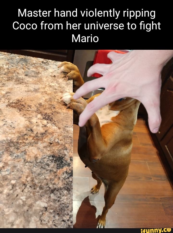 Master hand violently ripping Coco from her universe to fight Mario ...
