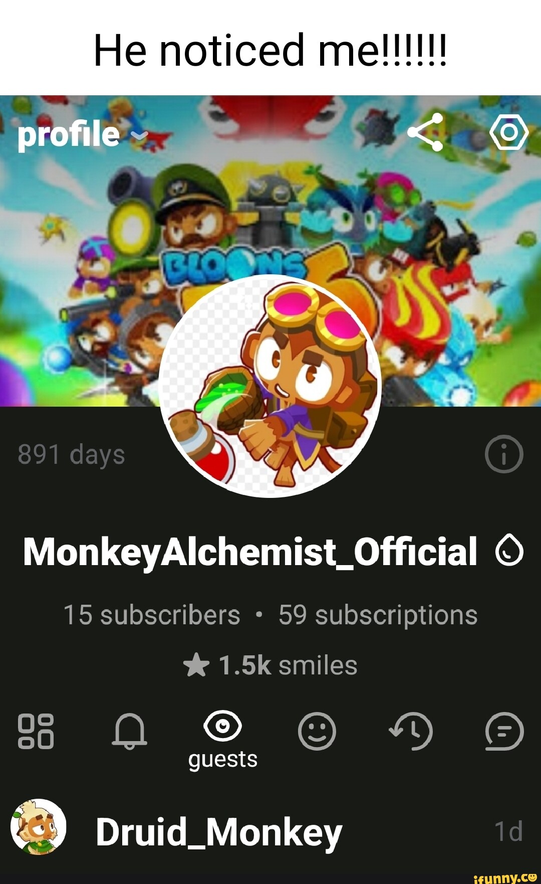 Noticed profile Monkey Alchemist_Otificial 15 subscribers 59 ...