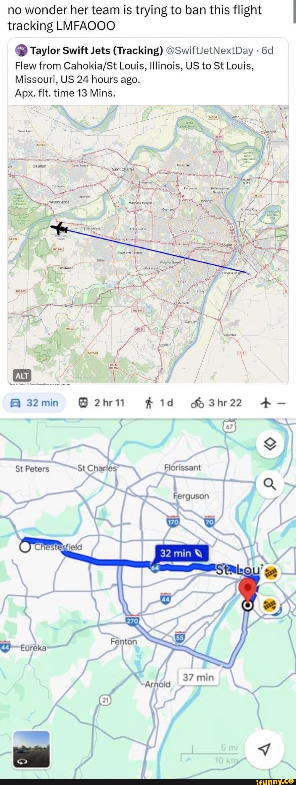 No wonder her team is trying to ban this flight tracking LMFAOOO Taylor ...