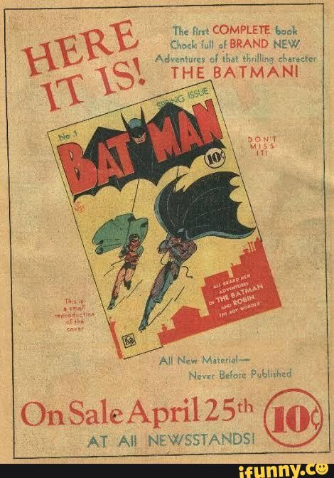 On this day: The first issue of the DC Comics series Batman hit ...