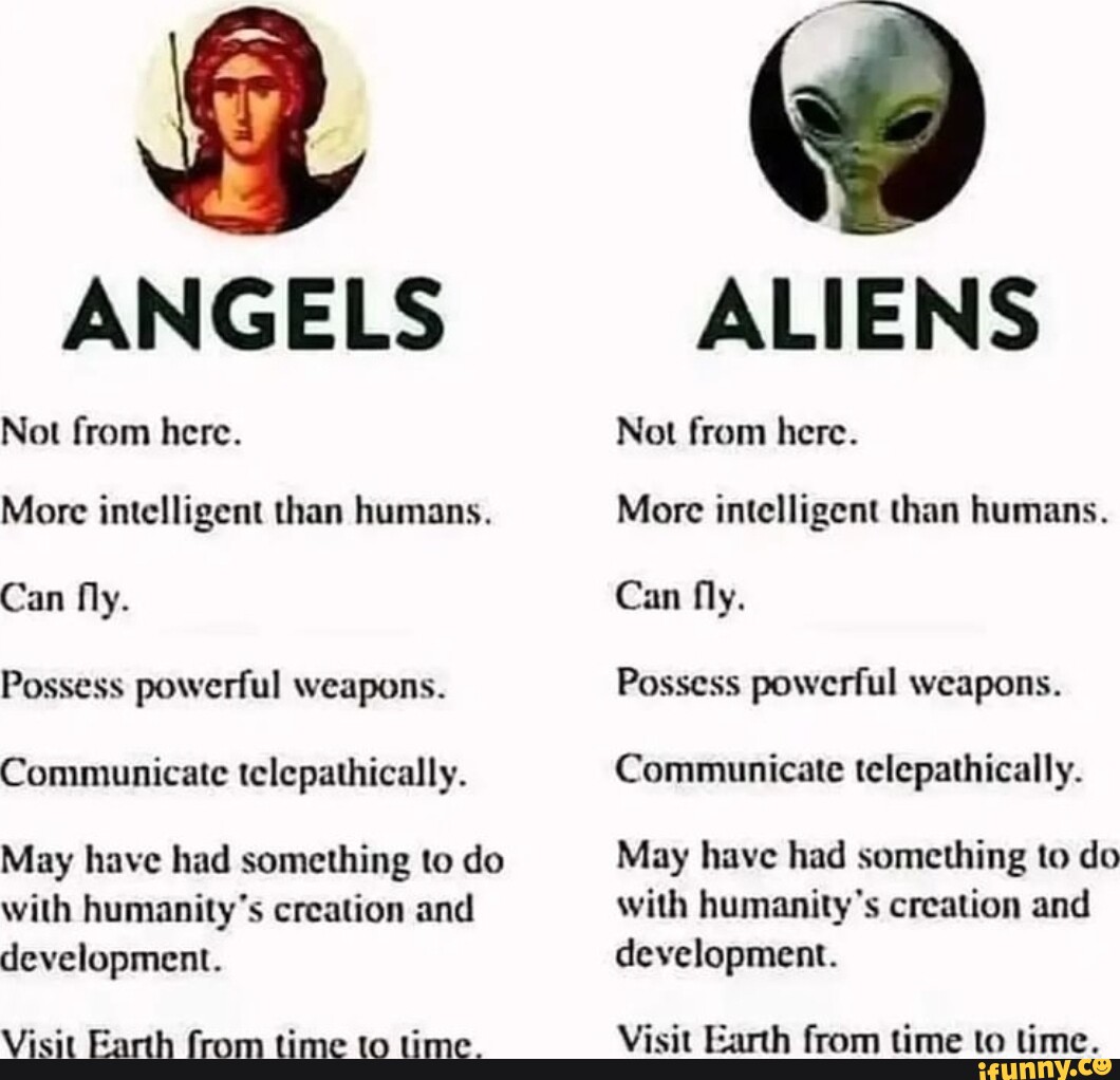 ANGELS Not from here. More intelligent than humans. Can fly. Possess ...