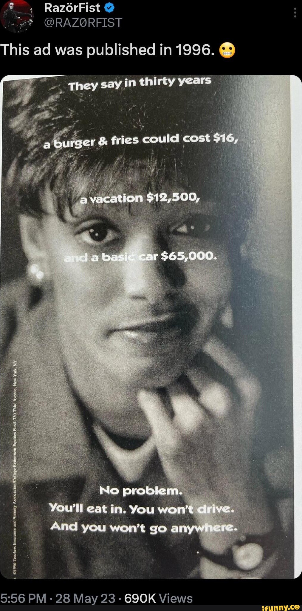 RAZORFIST This ad was published in 1996. They sayin thirty years ...