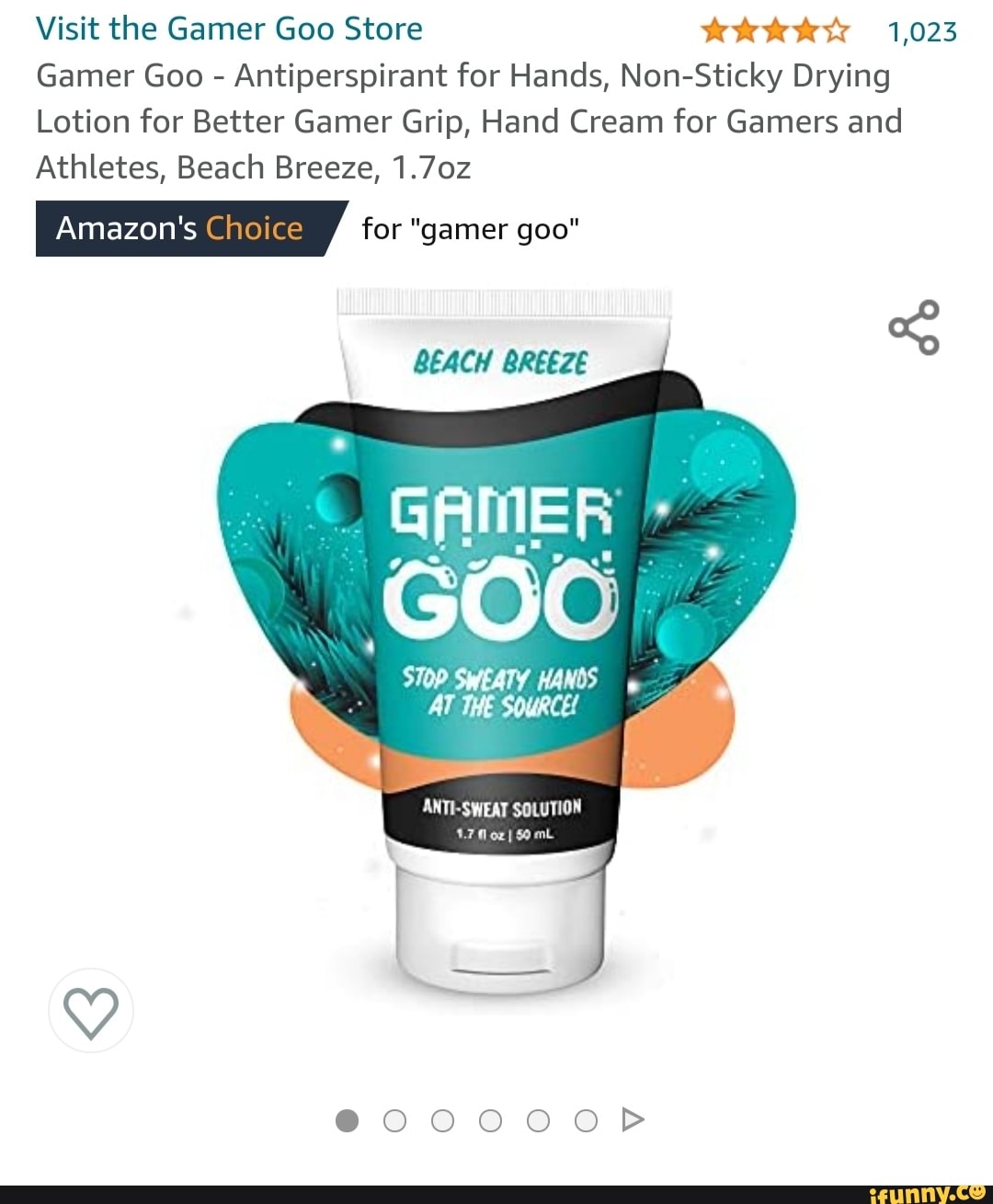 Visit the Gamer Goo Store Gamer Goo - Antiperspirant for Hands, Non ...