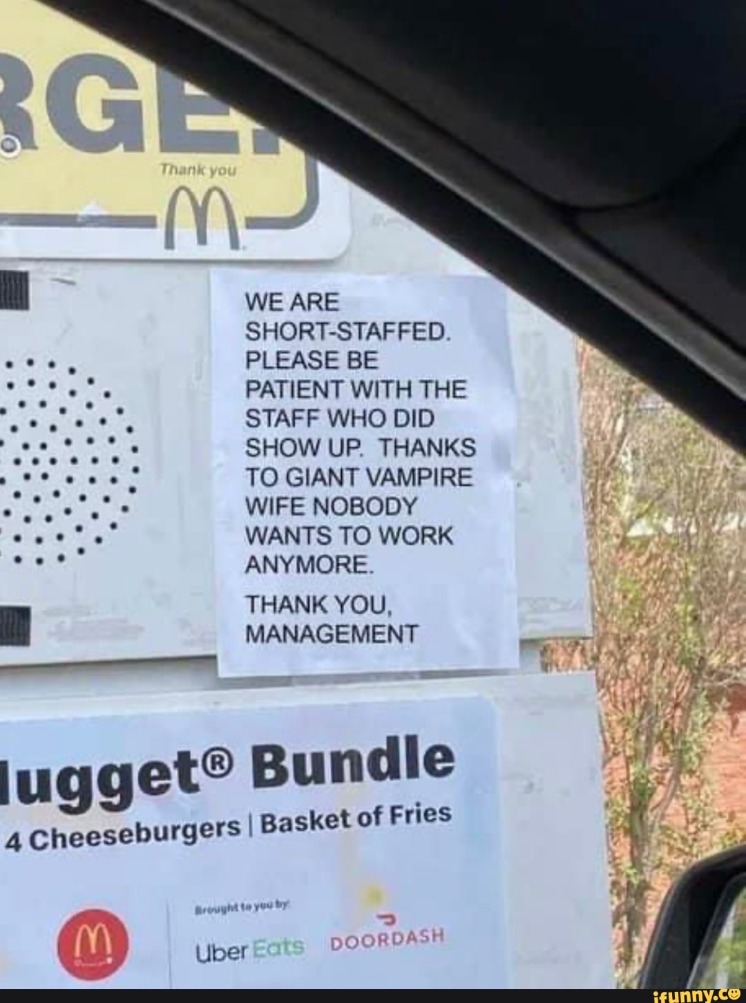 WE ARE SHORT-STAFFED PLEASE BE PATIENT WITH THE STAFF WHO DID SHOW UP ...