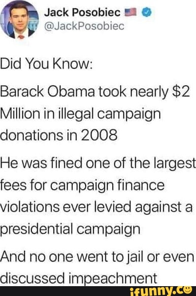 Jack Did You Know: Barack Obama took nearly $2 Million in illegal ...
