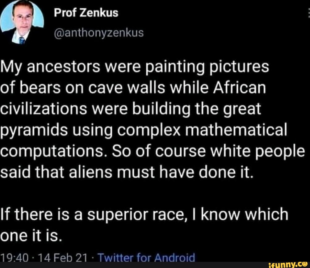 Prof Zenkus @anthonyzenkus My ancestors were painting pictures of bears ...