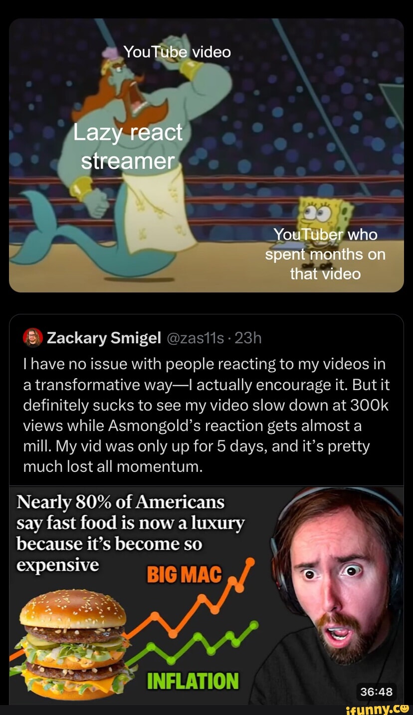 Video Lazy react streamer ouT who spent months on that video I have no ...