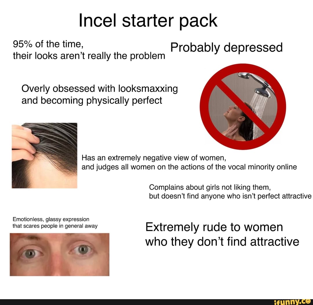 Incel starter pack their of the looks time, aren't really the problem ...