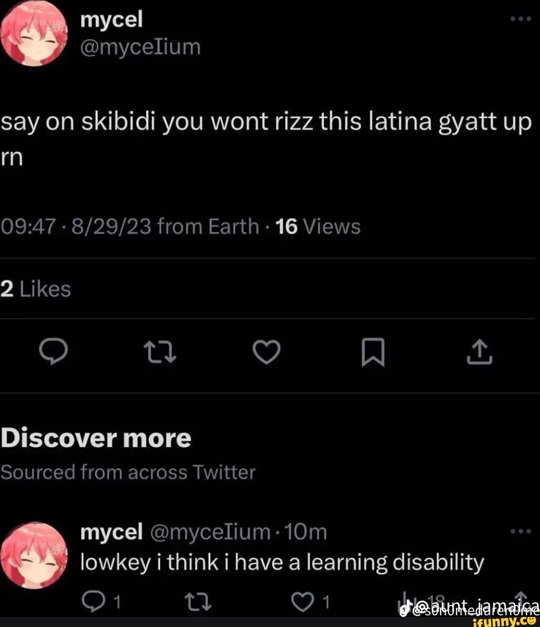 @mycelium say on skibidi you wont rizz this latina gyatt up - from ...