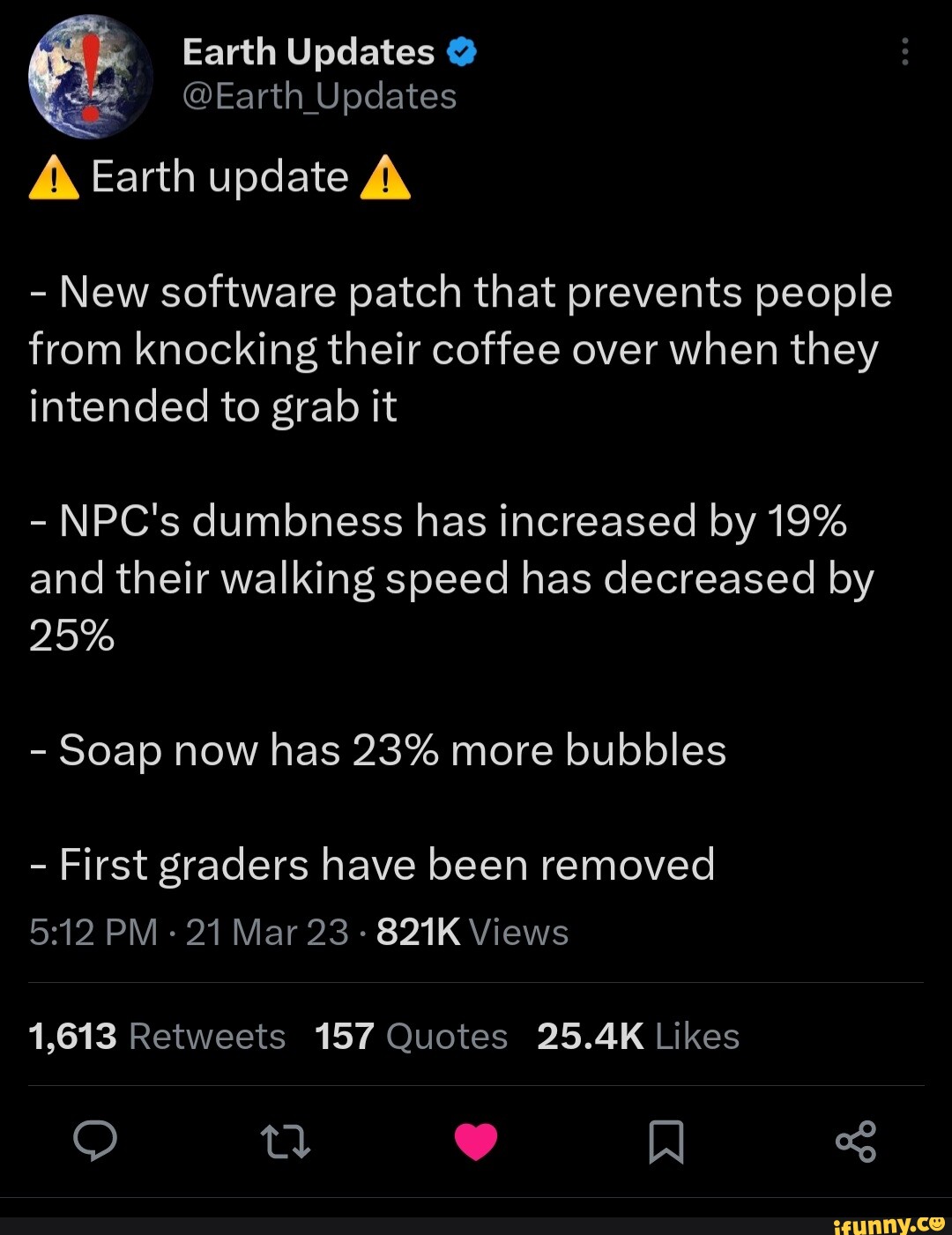 Earth Updates @Earth Updates Earth update - New software patch that ...