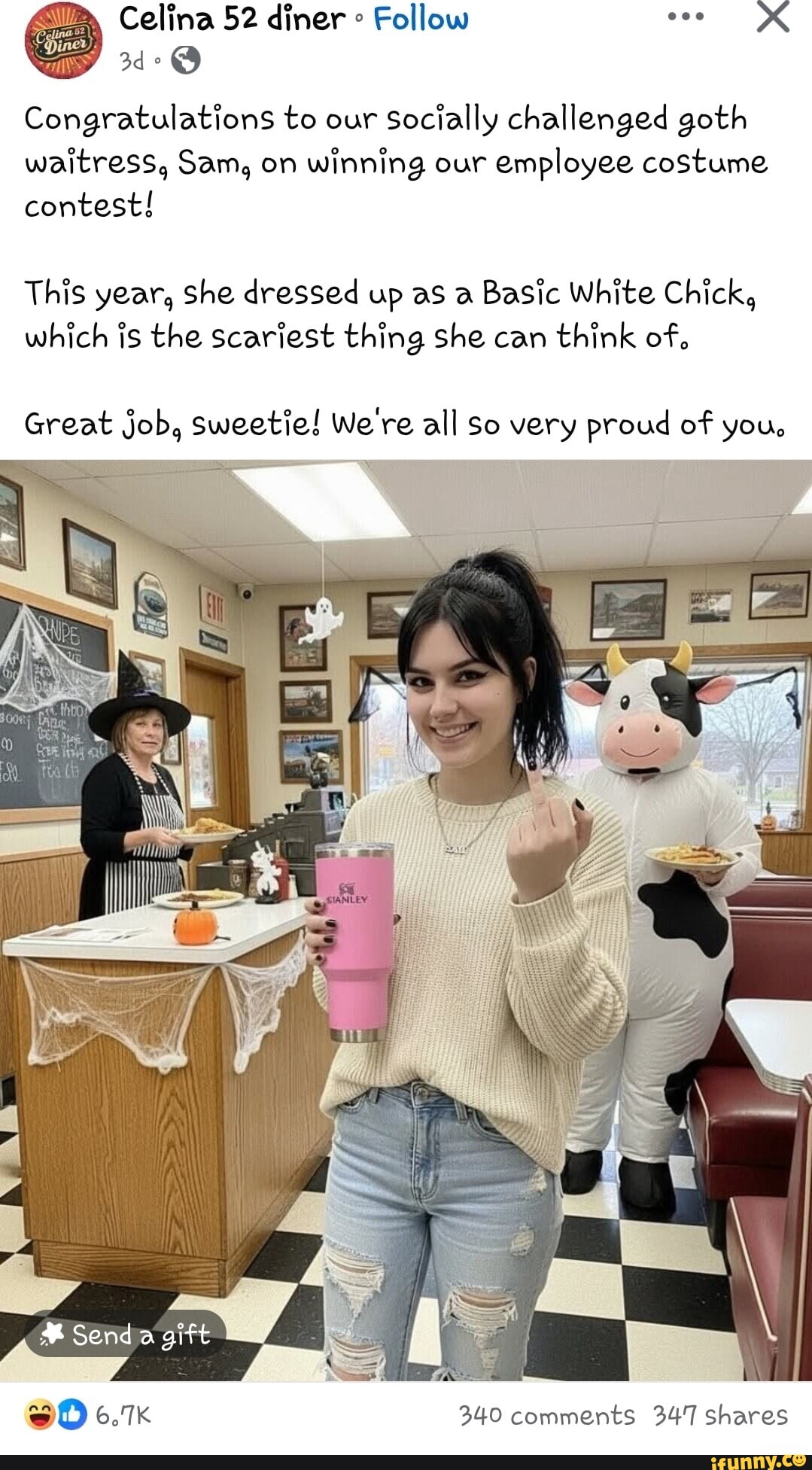 Celina 52 diner Follow OK Congratulations to our Socially challenged ...