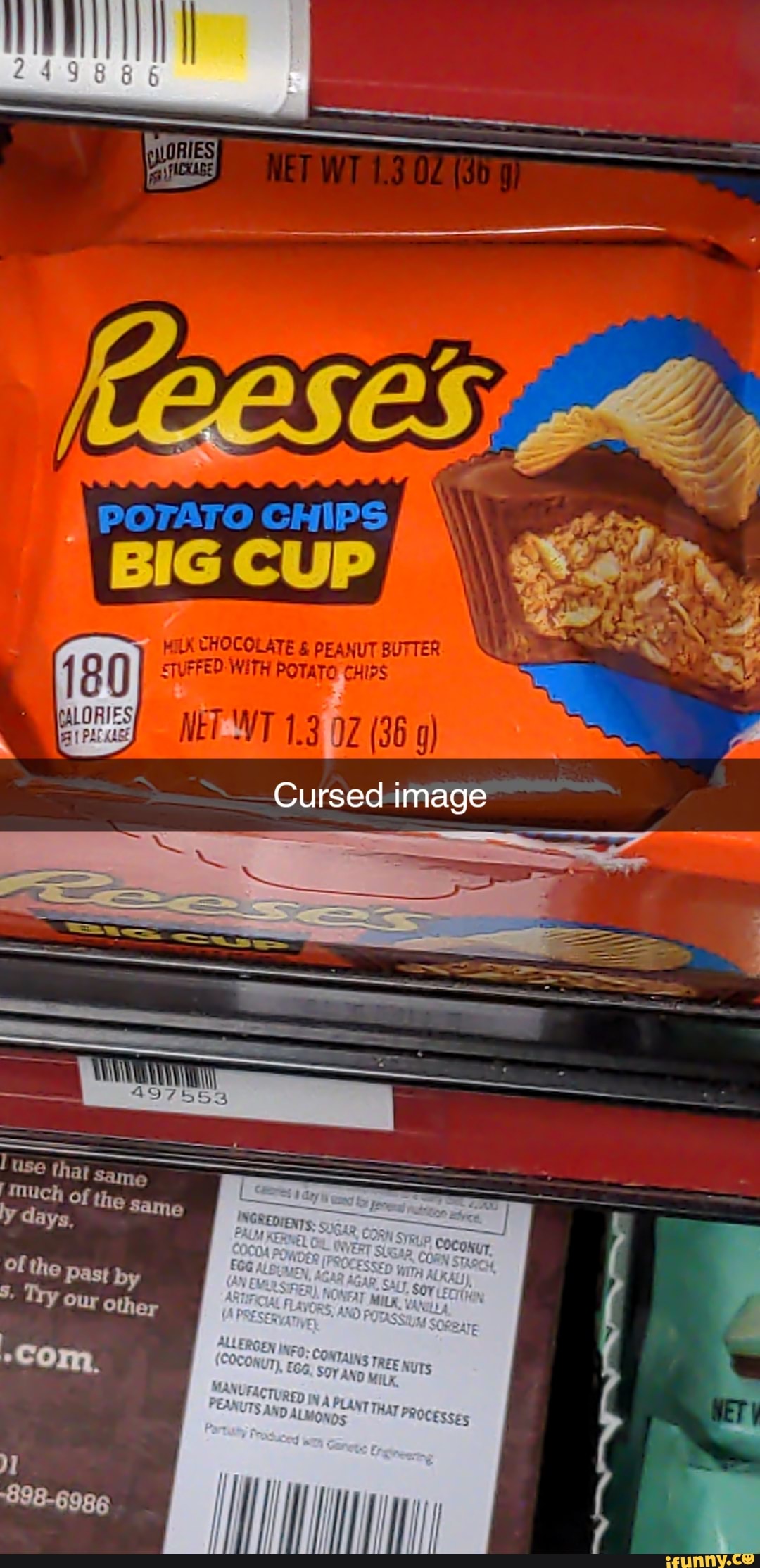 OLATE & PEANUT BUTTER rED POTATO CHiPS NET Cursed image luse that of ...