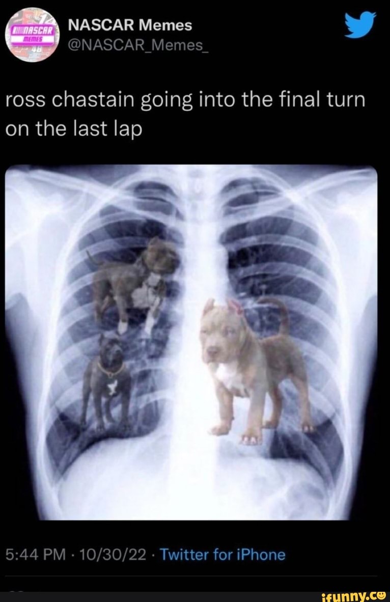 NASCAR Memes / @NASCAR_Memes_ ross chastain going into the final turn ...