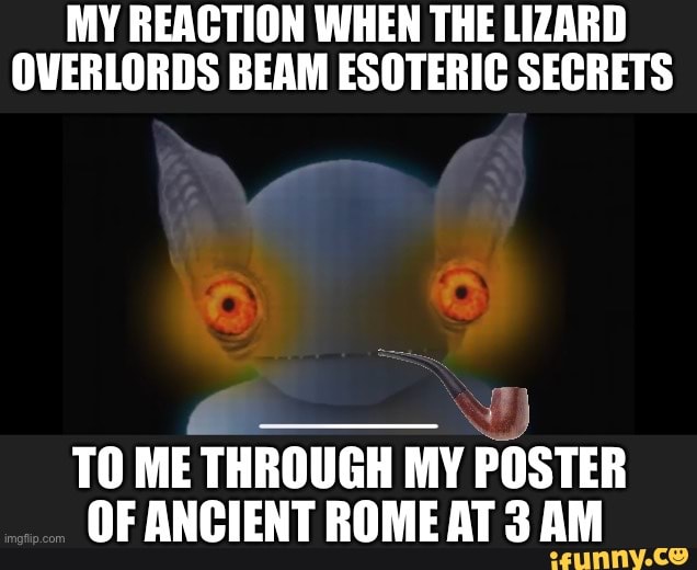 MY REACTION WHEN THE LIZARD OVERLORDS BEAM ESOTERIC SECRETS TO ME ...