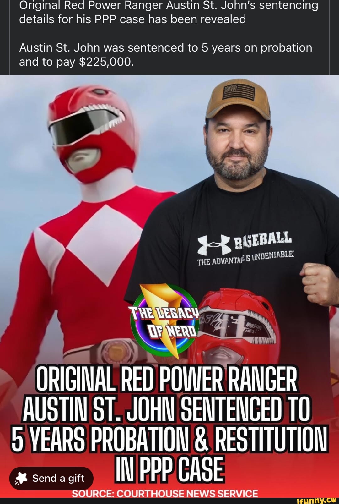 Original Red Power Ranger Austin St. John's sentencing details for his ...