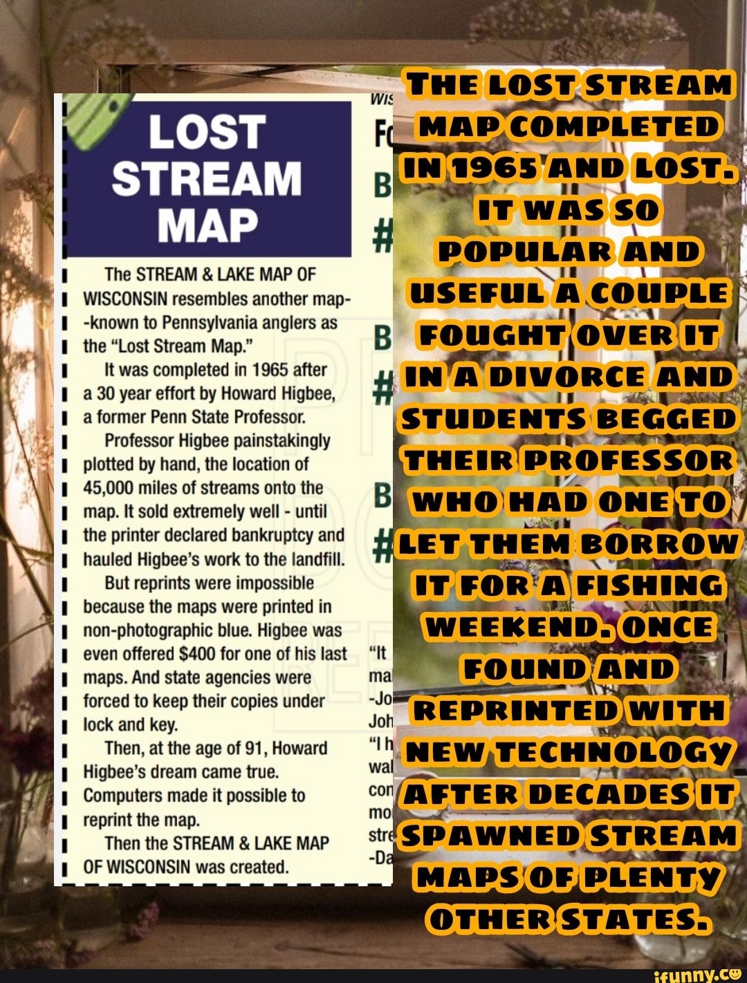 LOST STREAM MAP The STREAM & LAKE MAP OF WISCONSIN resembles another ...