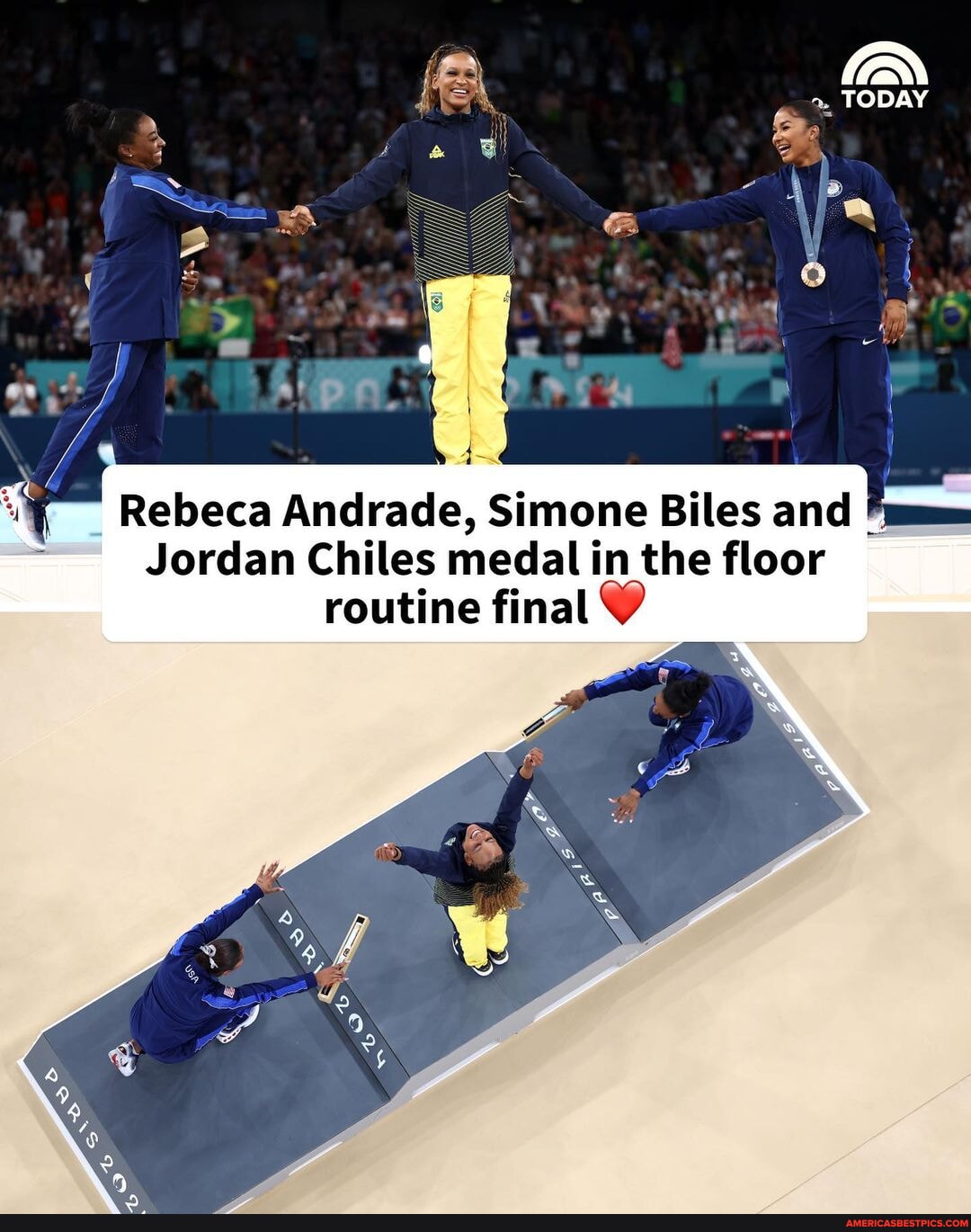 Team Brazil’s Rebeca Andrade won the gold, Team USA’s Simone Biles won ...