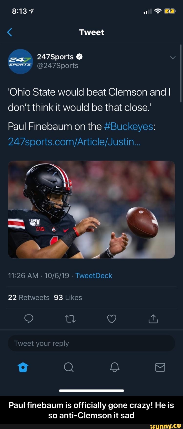 ‘Ohio State would beat Clemson and I don't think it would be that close ...