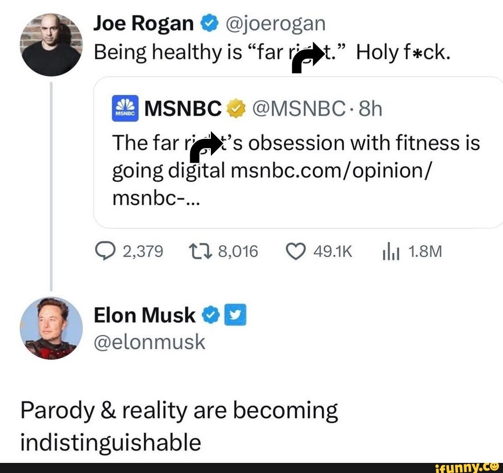 Joe Rogan @ @joerogan Being healthy is "far Holy f*ck. MSNBC @MSNBC ...