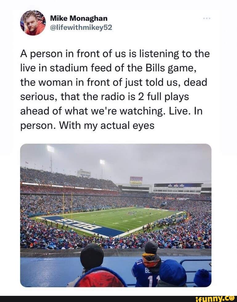 Mike Monaghan A person in front of us is listening to the live in ...