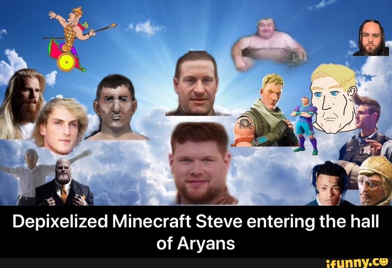 SES Depixelized Minecraft Steve entering the hall of Aryans ...