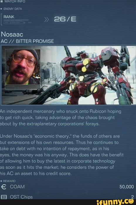 ENEMY DATA RANK Nosaac AC BITTER PROMISE An independent mercenary who ...