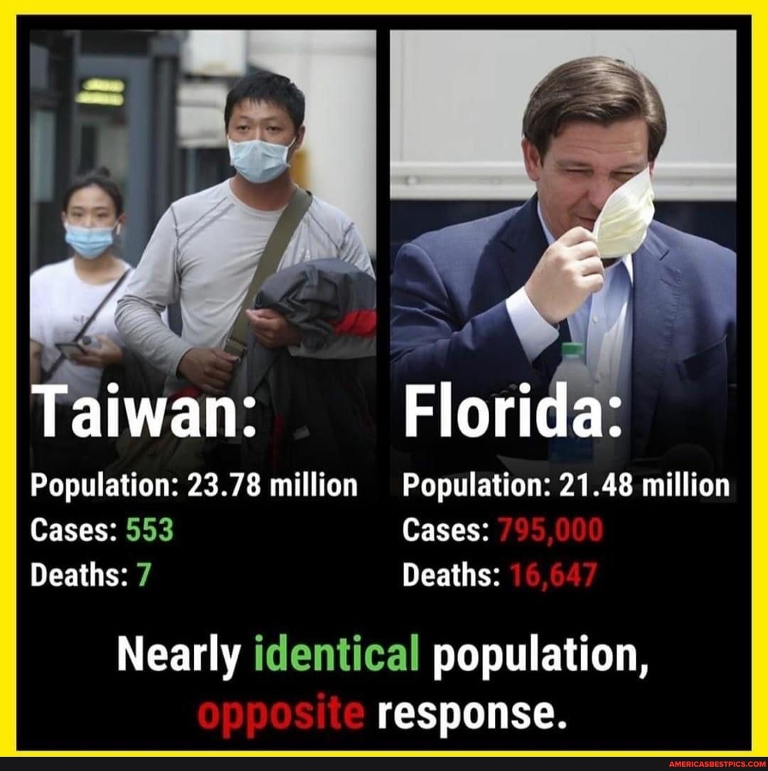 Taiwan: Florida: Population: 23.78 million Population: 21.48 million ...