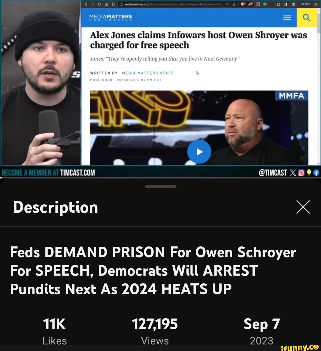 Alex Jones Claims Infowars Host Owen Shroyer Was I Charged For Free